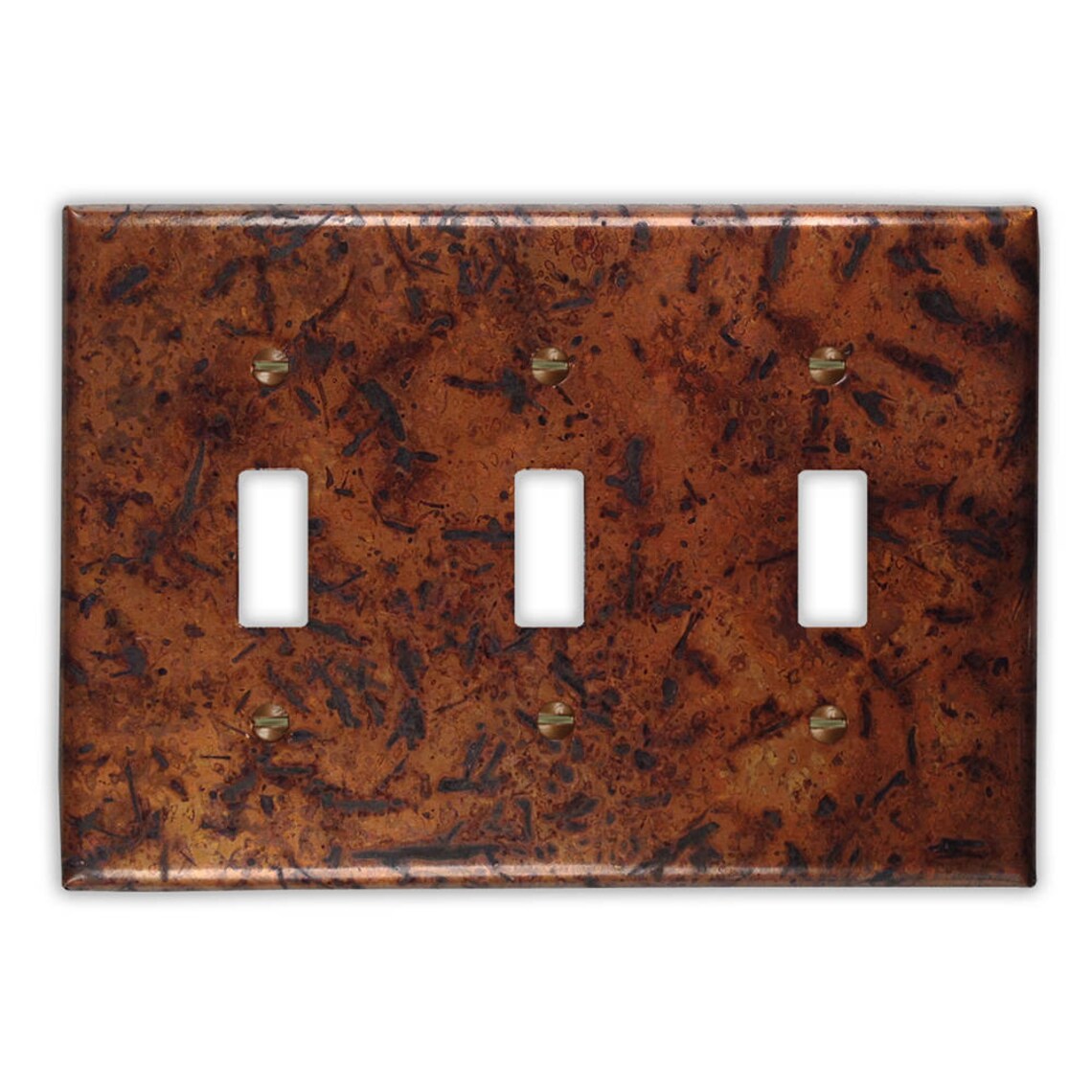 Triple Toggle Copper Switch Plate in Distressed Medium - Etsy