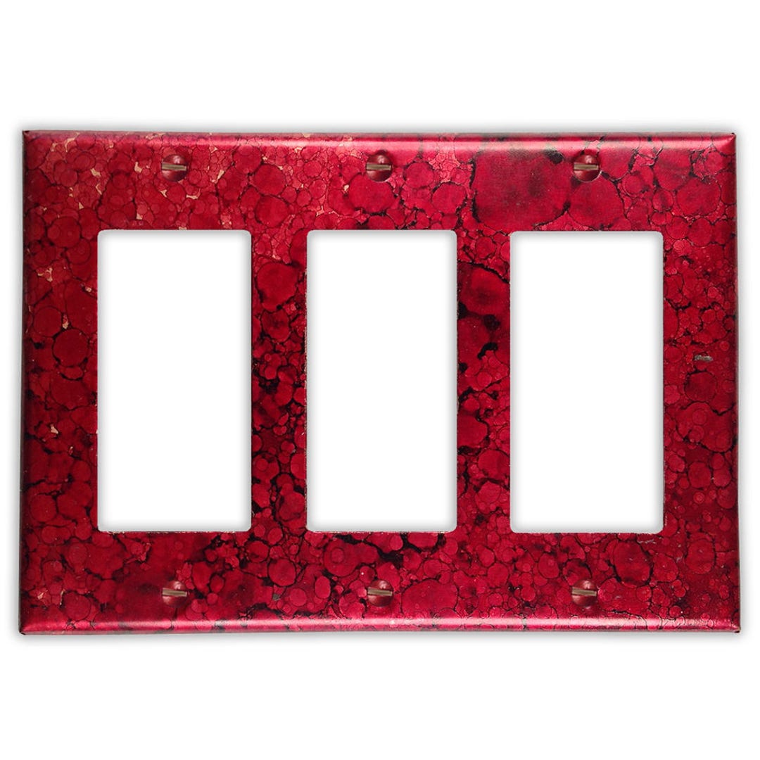 Triple Rocker/gfi Copper Switch Plate in Red Wine - Etsy