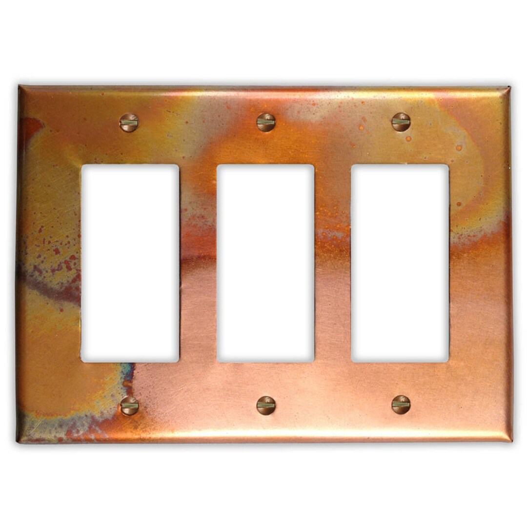 Triple Rocker/gfi Copper Switch Plate in Flamed - Etsy