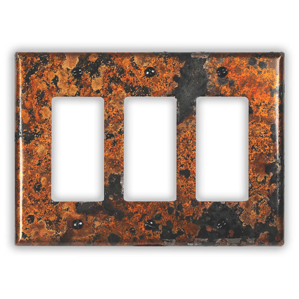 Triple Rocker/gfi Copper Switch Plate in Mottled - Etsy
