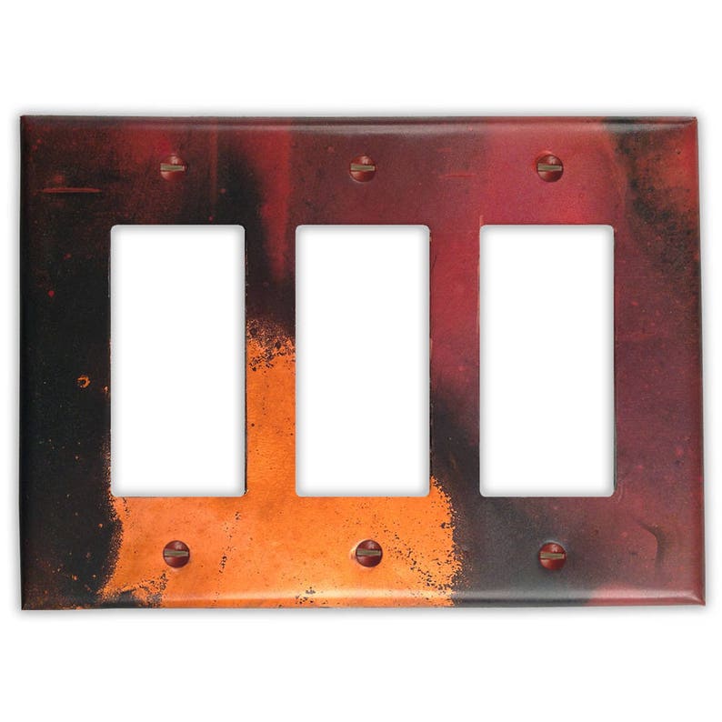 Triple Rocker/gfi Copper Switch Plate in Rojo Y Negro - Etsy