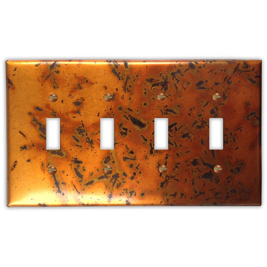 Quadruple Toggle Copper Switch Plate in Golden Bamboo - Etsy