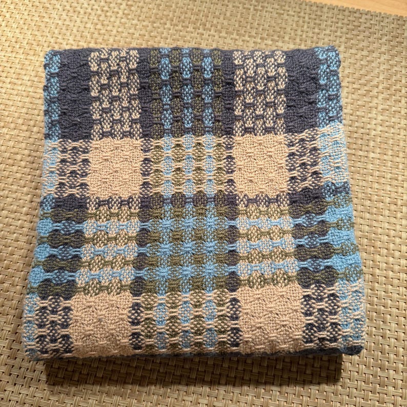 Dishtowels Handwoven Huck Spot Pattern Stripes/plaid Fall Colors - Etsy