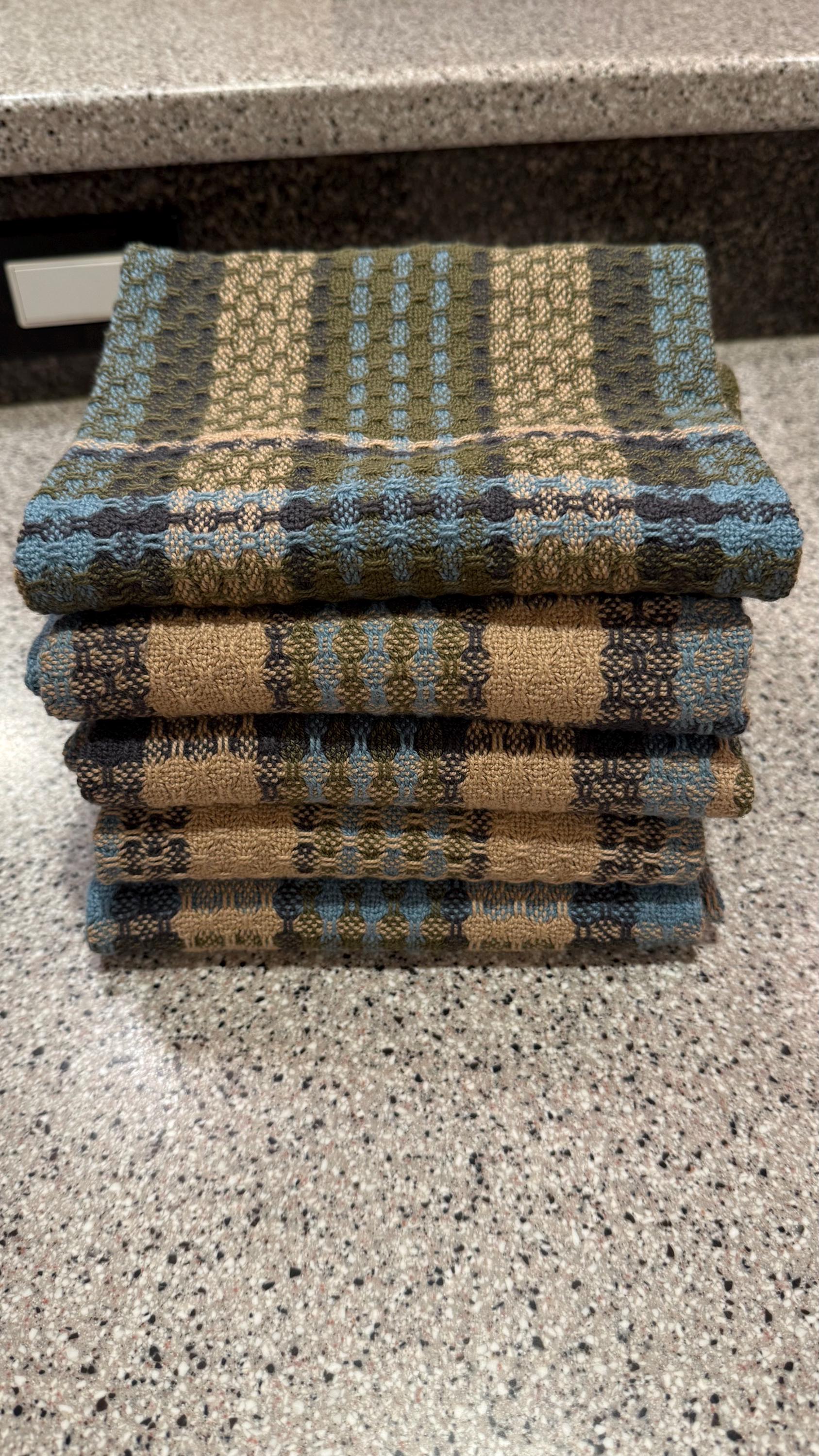 Dishtowels Handwoven Huck Spot Pattern Stripes/plaid Fall Colors - Etsy