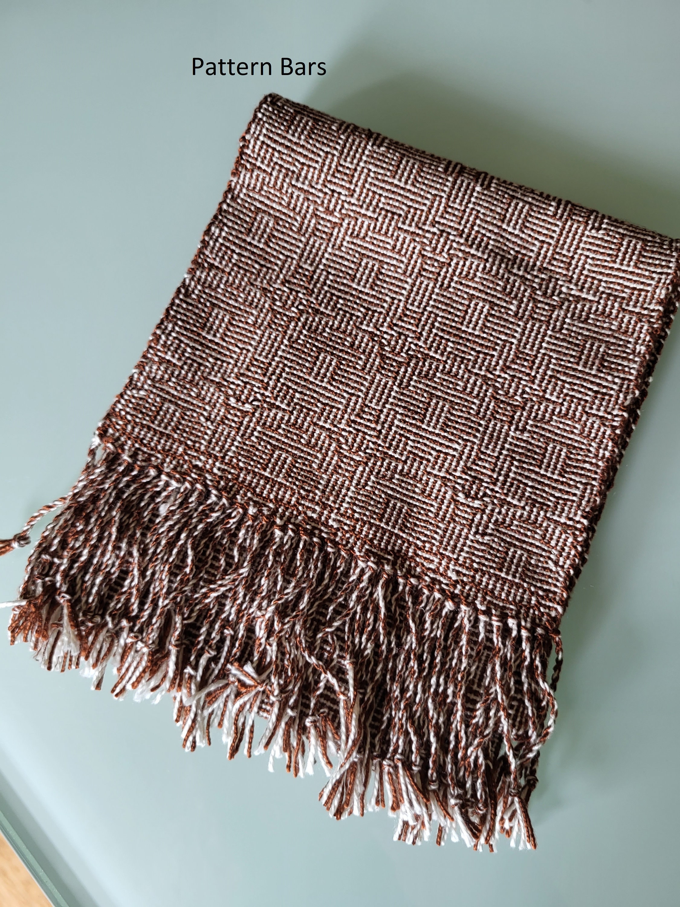 Handwoven Silk Scarf Tidal Pools Shadow Weave in Brown and Cream, Women ...