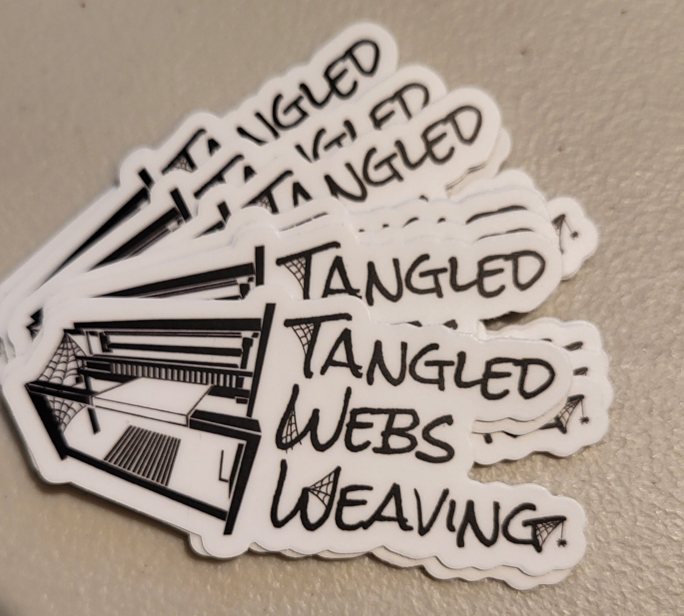 Tangled Webs Weaving Logo Stickers - Etsy