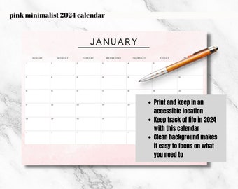 Pink Calendar Daily Planner for Children - Etsy