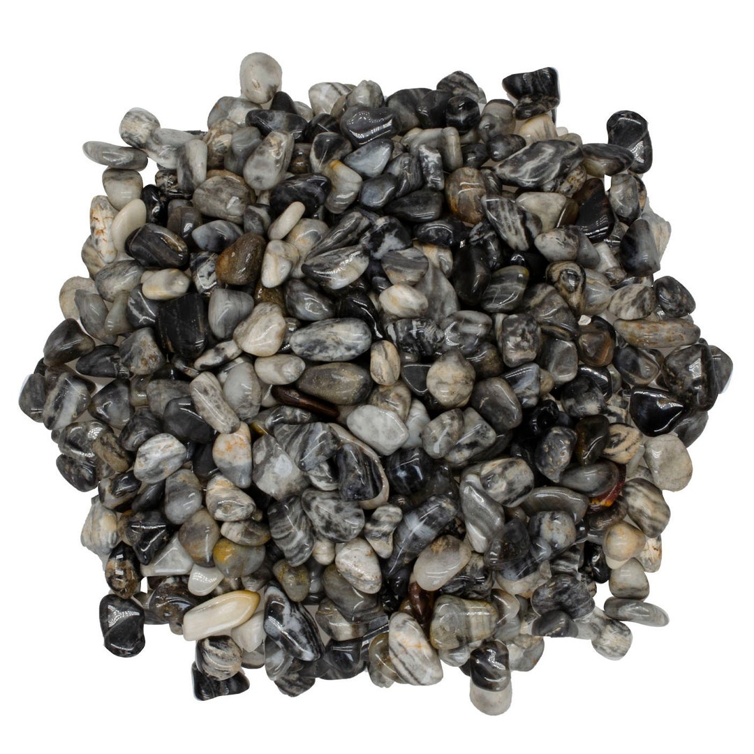 Digging Dolls: 5 Lbs Tumbled Black Cream Chert Stones From Africa - 0. ...