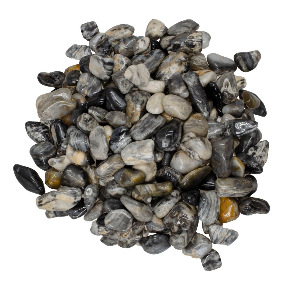 Digging Dolls: 1/2 Lb Tumbled Black Cream Chert Stones From Africa - 0. ...