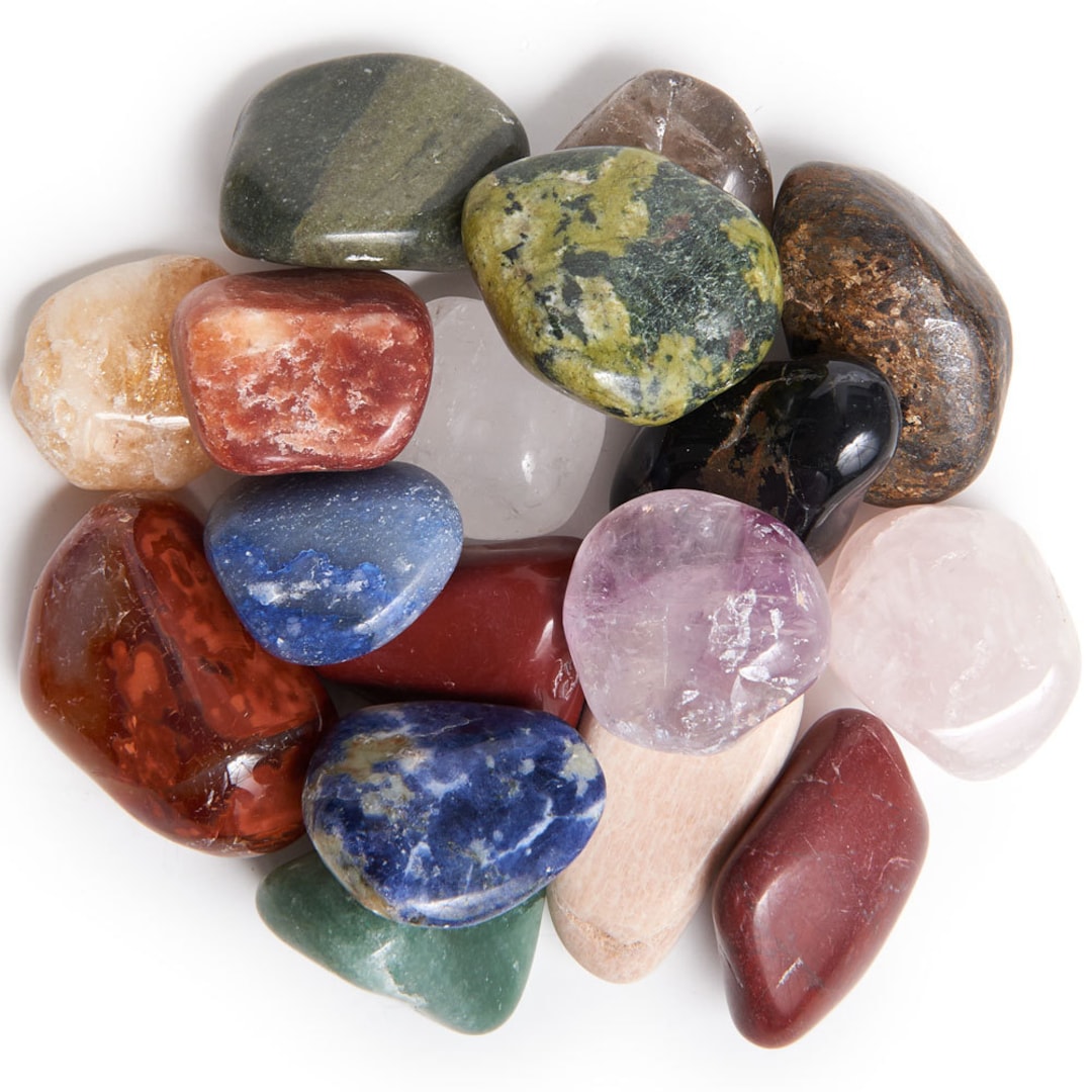 Digging Dolls: 2 Lbs Tumbled Natural Brazilian Stone Mix - Over 35 ...