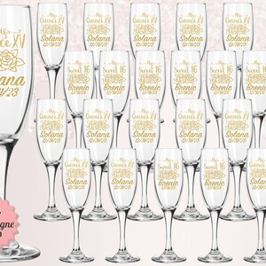 Copas Quinceañera O Sweet 16 Para Brindis! Personalized Champagne Glass ...