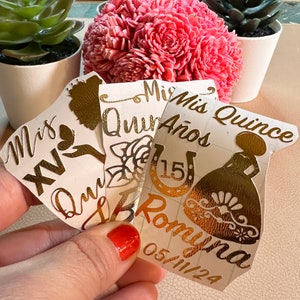 Quinceañera Calcamonia Personalizada Vinilo Para Copas Recuerdos Sweet ...