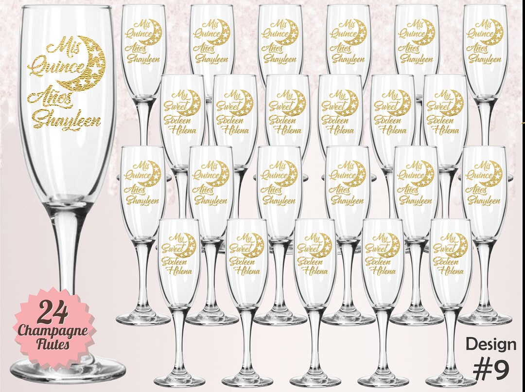 Copas Quinceañera O Sweet 16 Para Brindis! Personalized Champagne Glass ...