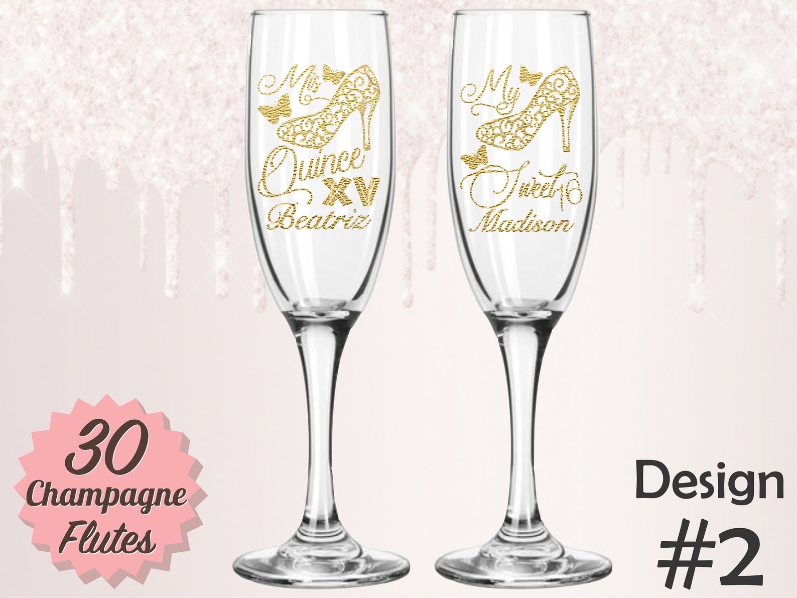 Copas Quinceañera O Sweet 16 Para Brindis Personalized - Etsy