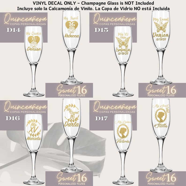 Chambelanes Y Damas Calcamonía Personalizada De Vinilo ~ Vinyl Decal ...