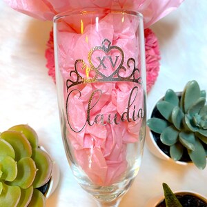 Quinceañera Calcamonia Personalizada Vinilo Para Copas Recuerdos Sweet ...