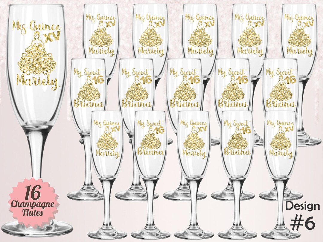 Copas Quinceanera Personalizadas ~ Personalized Sweet 16 Champagne ...