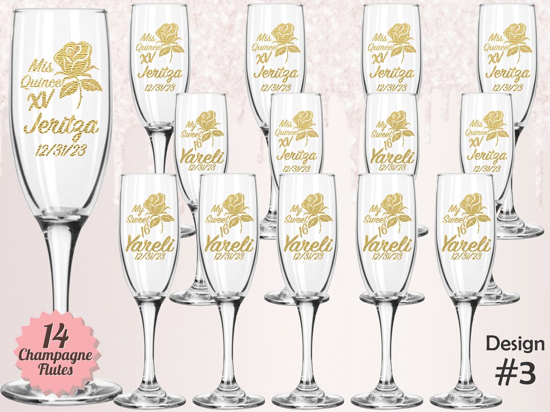 Copas Quinceañera O Sweet 16 Para Brindis Personalized - Etsy