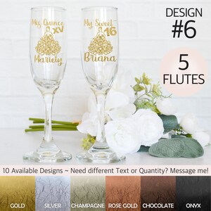 Copas Quinceañera Sweet 16 Para Brindis Personalized Champagne Glass ...