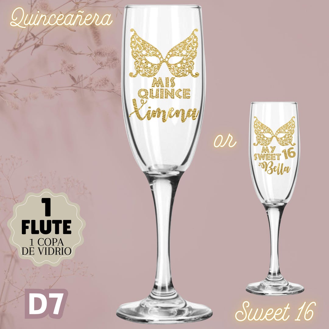 Copa De Vidrio Personalizada Para Quinceañera O Sweet 16! Personalized ...