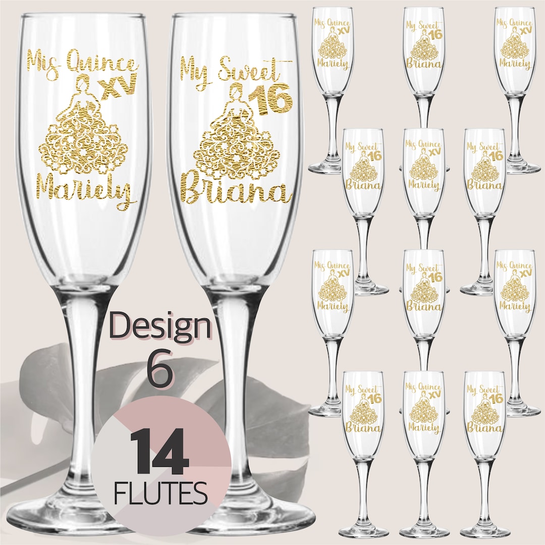 Copas Quinceañera O Sweet 16 Para Brindis! Personalized Champagne Glass ...