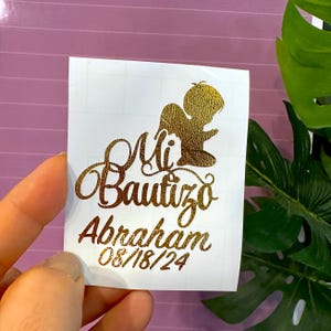 Bautizo Calcamonia Personalizada De Vinilo Copas Recuerdos Baptism ...