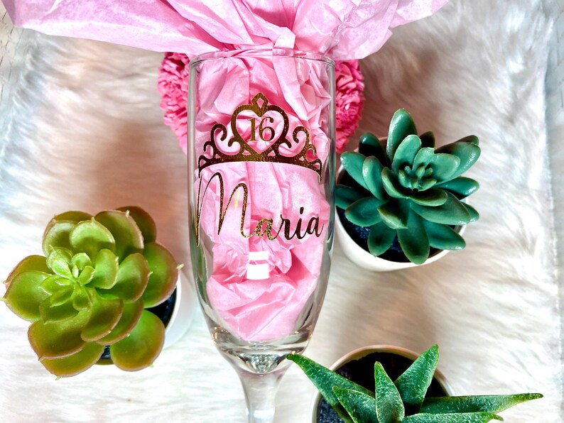 Quinceañera Calcamonia Personalizada Vinilo Para Copas Y Espejos Sweet ...