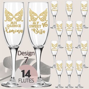 Copas Quinceañera O Sweet 16 Para Brindis Personalized Champagne Glass ...