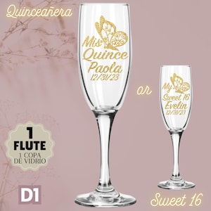 Copas Quinceanera Personalizadas ~ Personalized Sweet 16 Champagne ...