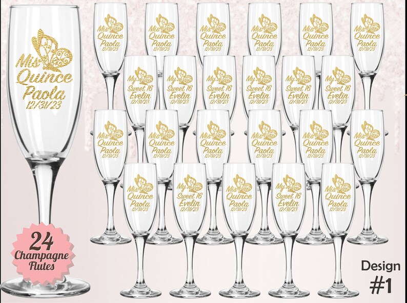 Copas Quinceañera O Sweet 16 Para Brindis! Personalized Champagne Glass ...