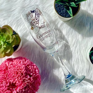 Copa De Vidrio Personalizada Para Quinceañera O Sweet 16 Personalized ...