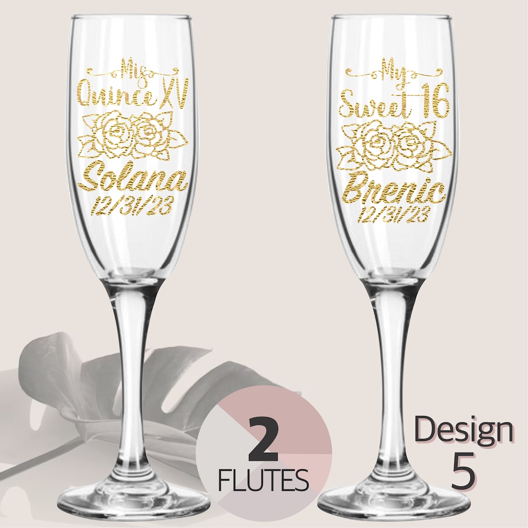 Copas Quinceañera Brindis, Sweet 16 Toasting Cup Personalized Champagne ...