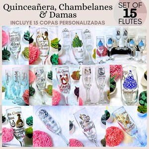 Quinceanera Copas Para Brindis Copas Personalizadas Fiesta De Quince ...