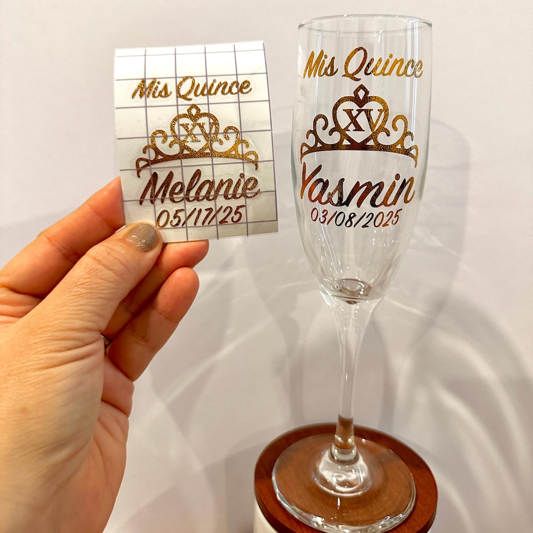 Quinceañera Calcamonia Personalizada Vinilo Para Copas Recuerdos Sweet ...