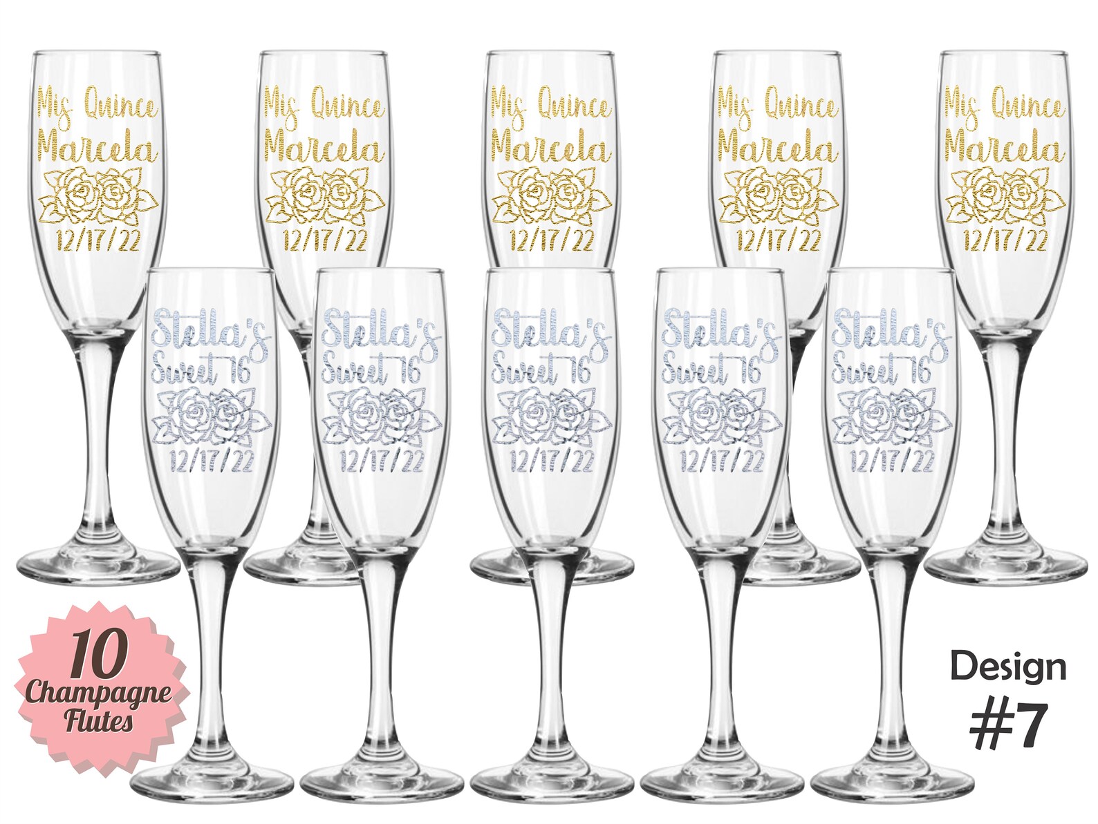 Copas Quinceañera O Sweet 16 Para Brindis Personalized - Etsy