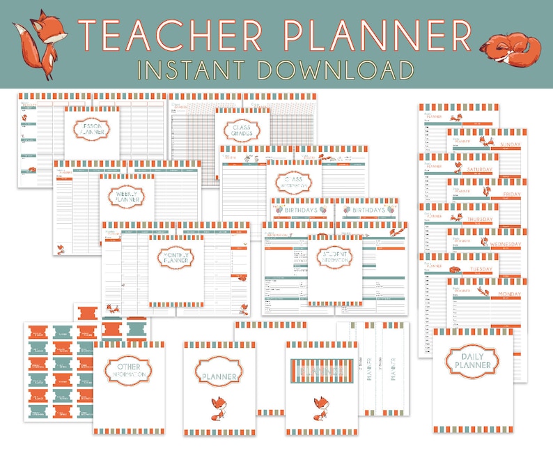 Teacher Planner, Printable Lesson Planner, Teacher Planners, School ...