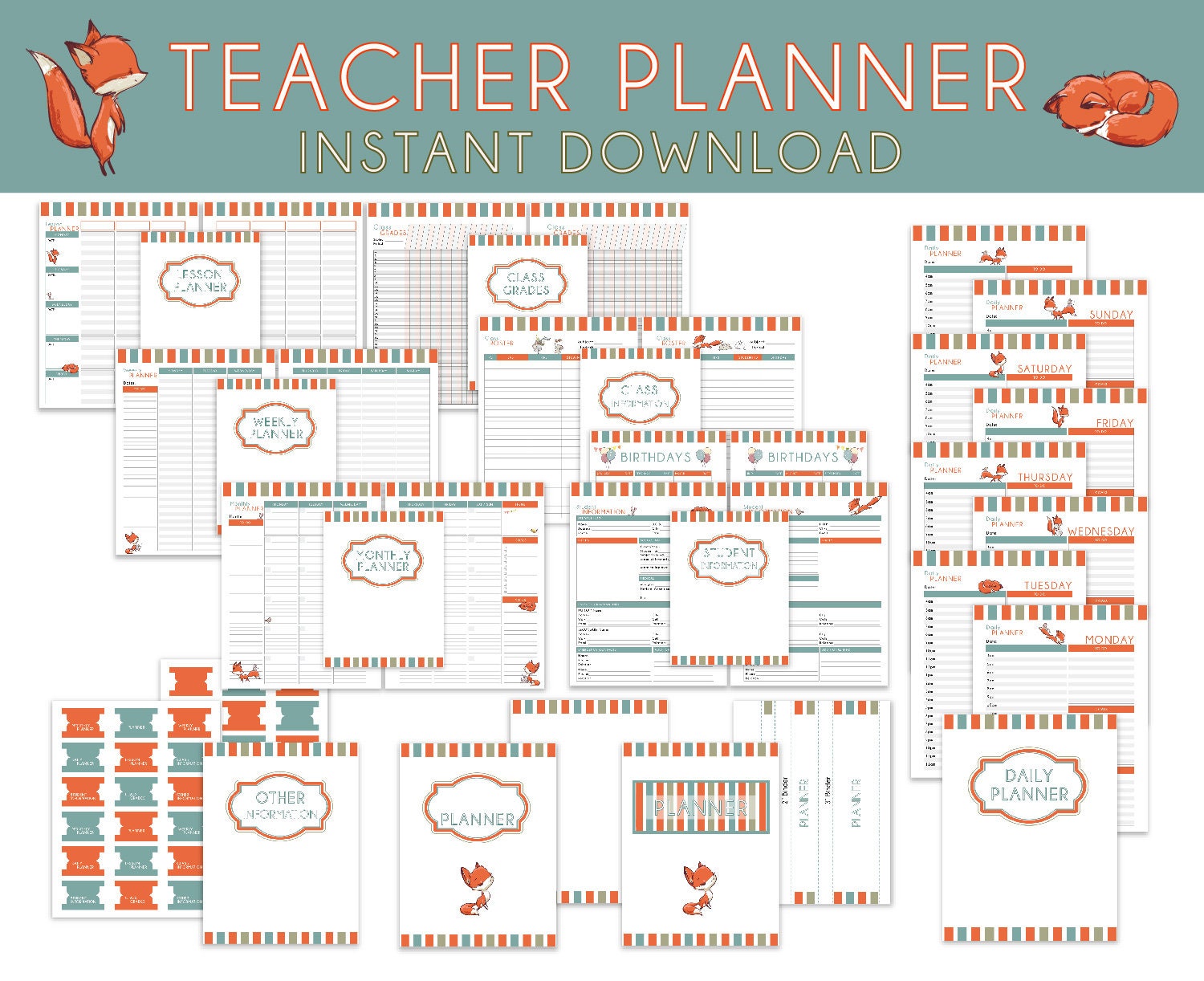 Teacher Planner, Printable Lesson Planner, Teacher Planners, School ...