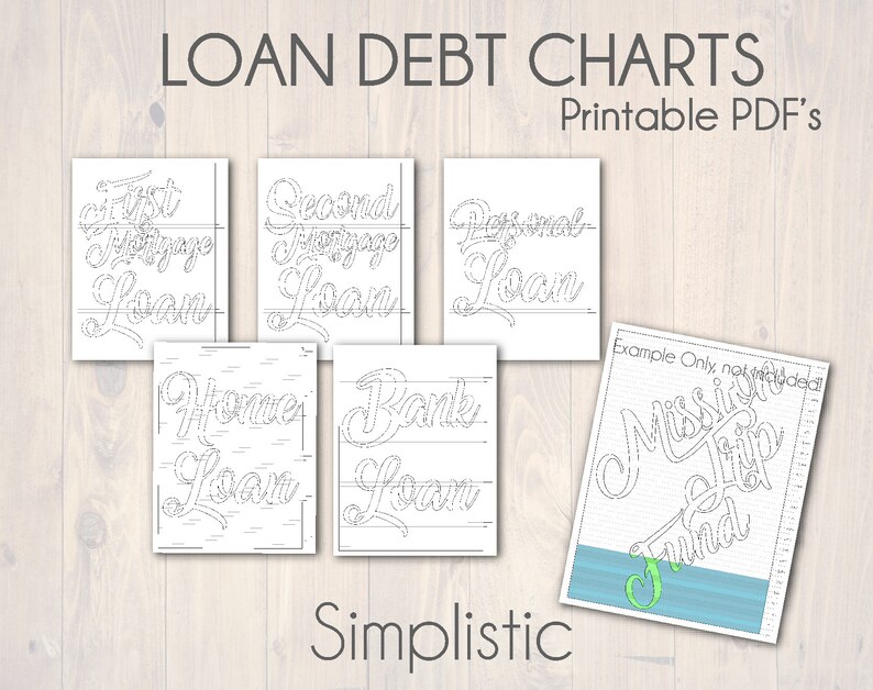Loan Debt Free Pack - Charts for Debt/loans - Instant Download - Etsy