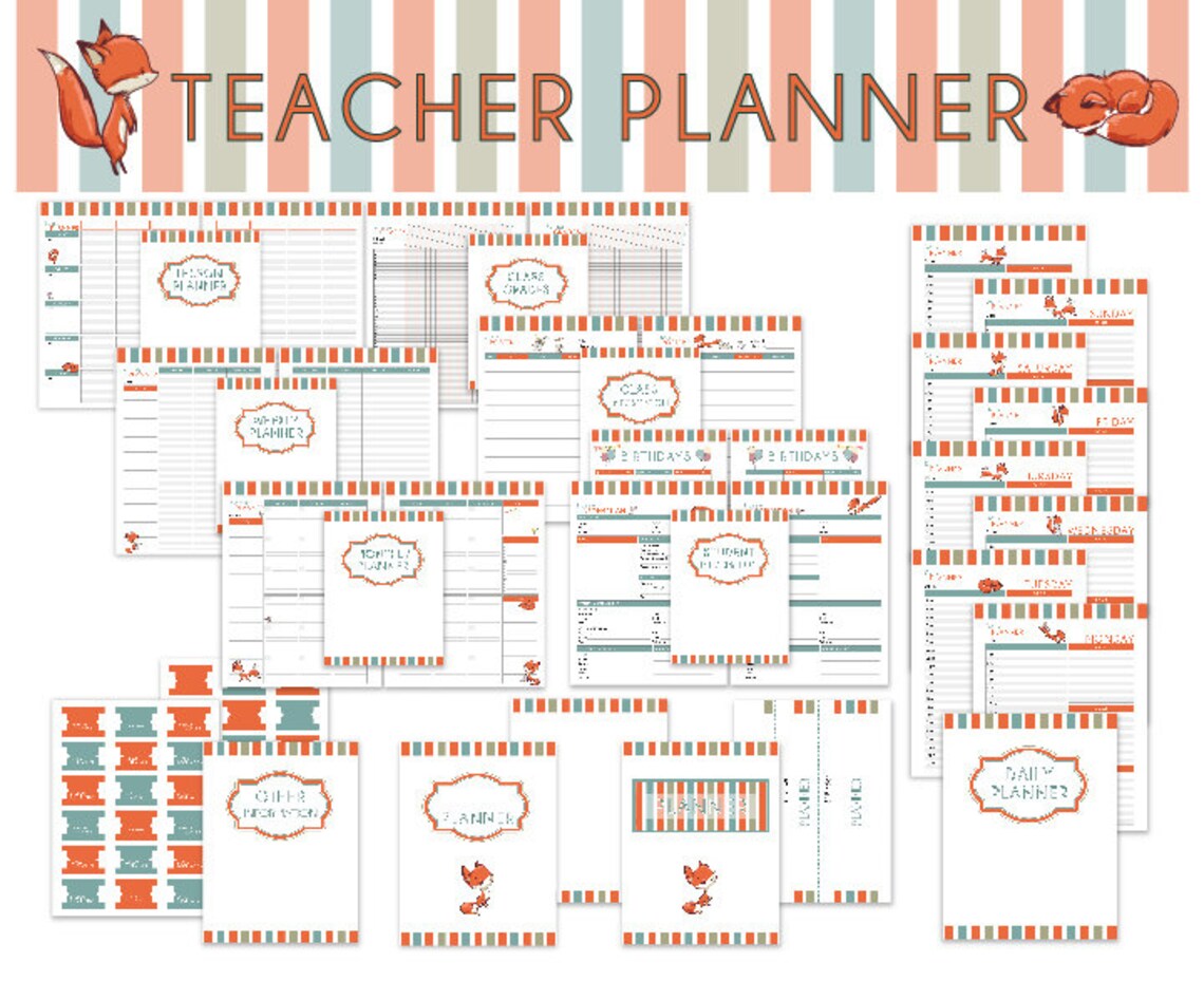 Teacher Planner Printable Lesson Planner Teacher Planners - Etsy