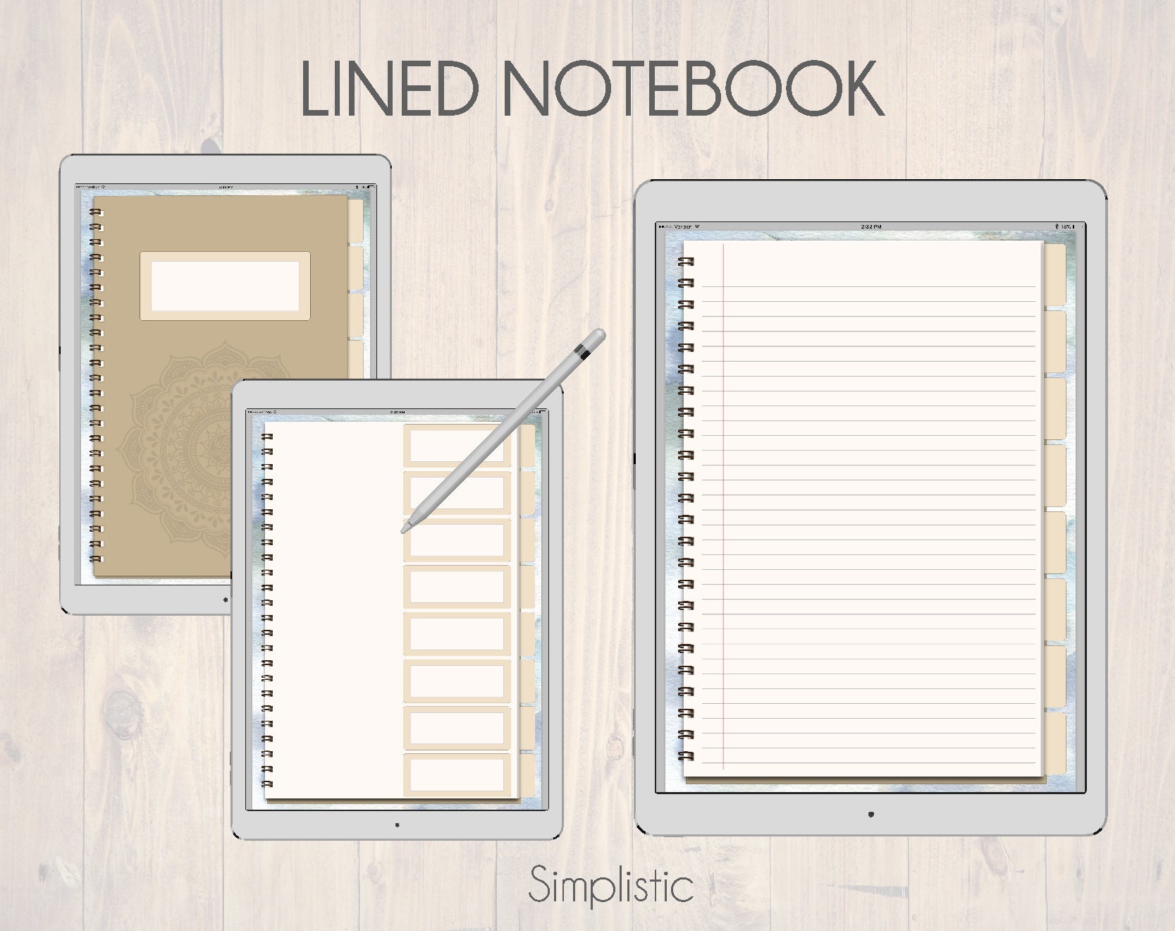 Digital iPad Notebook Interactive Planner, Journal Digital Notebook ...