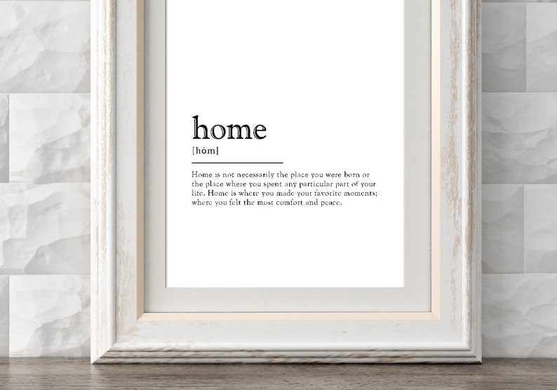 Home Definition Inspirational Wall Decor Picture-instant - Etsy