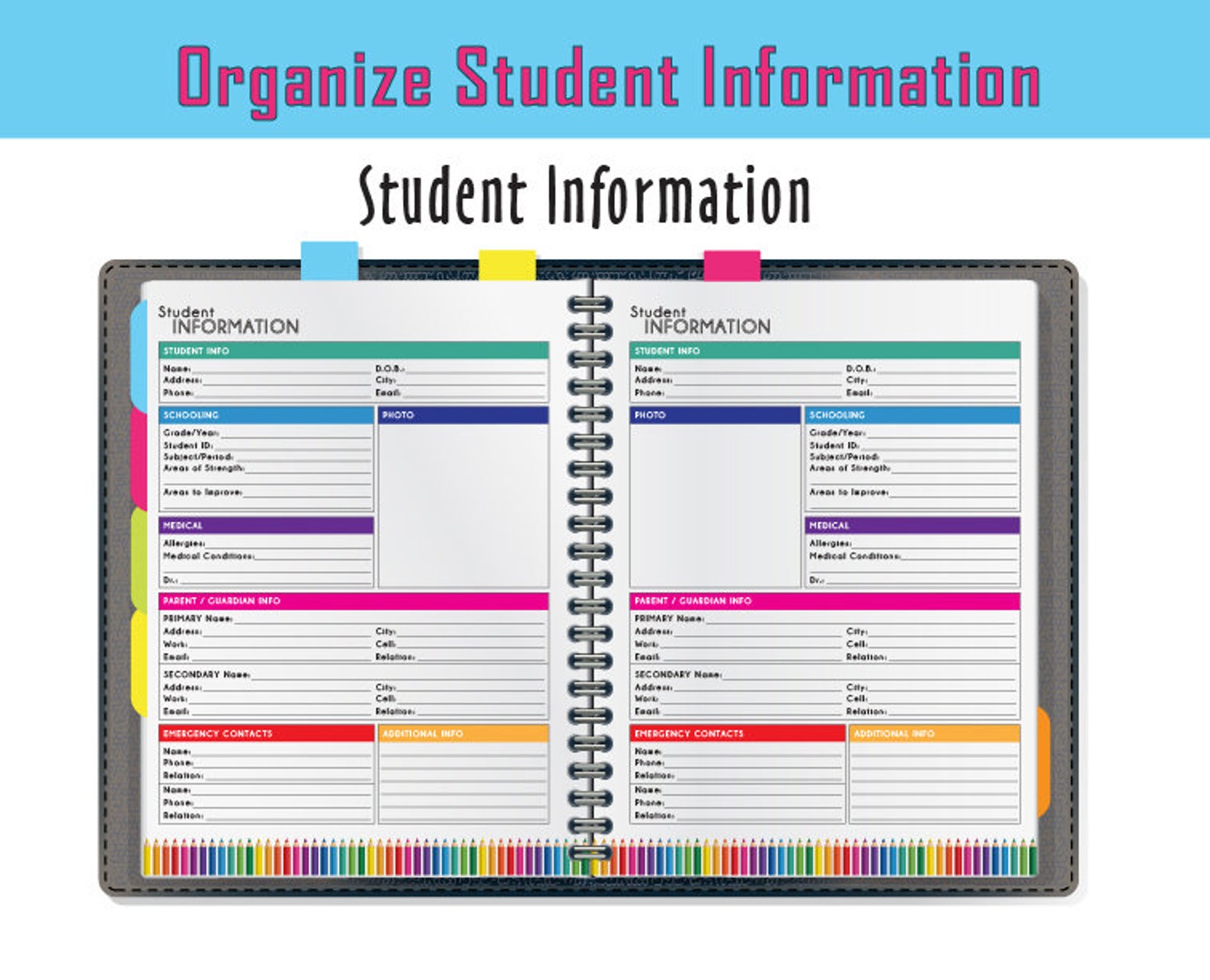 Student Information Sheet, Instant Download - Etsy