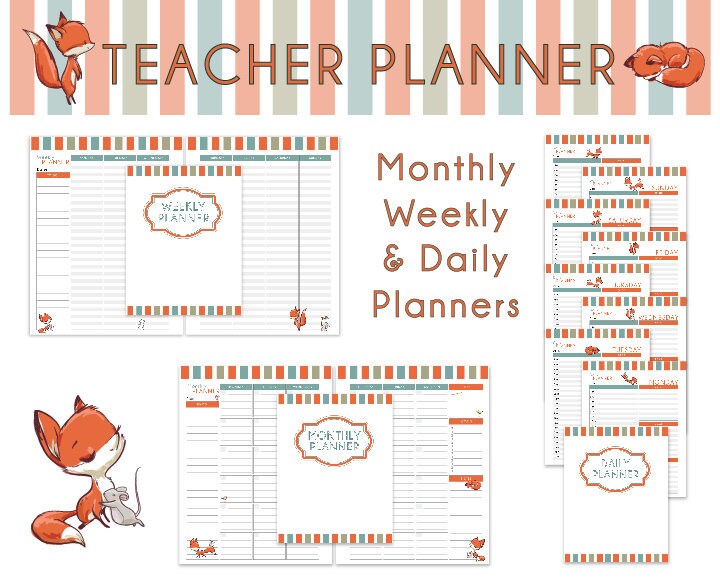 Teacher Planner, Printable Lesson Planner, Teacher Planners, School ...