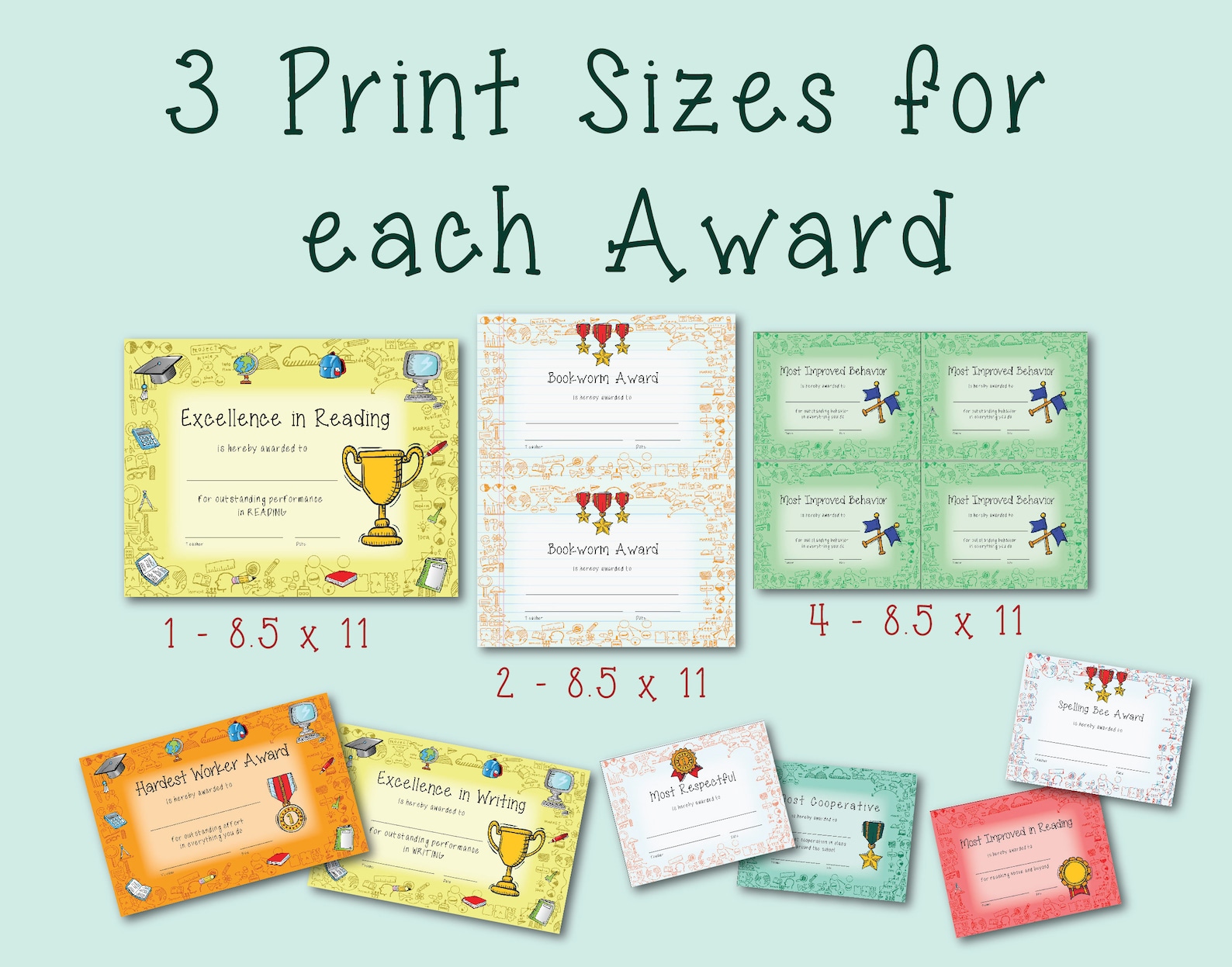 Class Awards, Student Awards, Printable Awards - Instant Download - Etsy