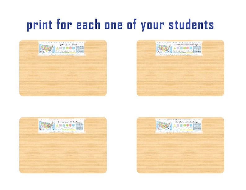 Class Desk Tags, Name Tags, Student Tags, Printable - Instant Download ...