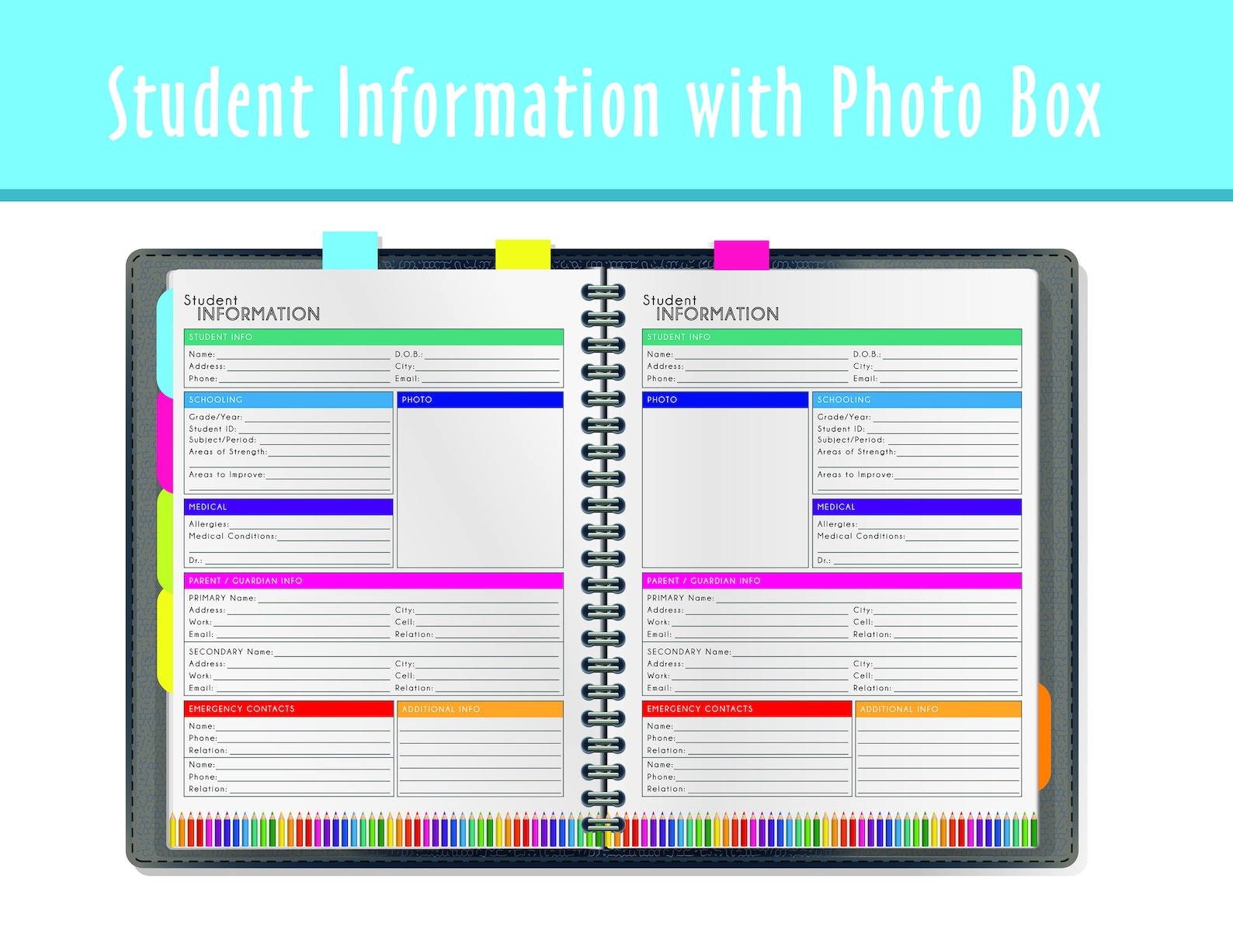 Student Information Sheet, Instant Download - Etsy