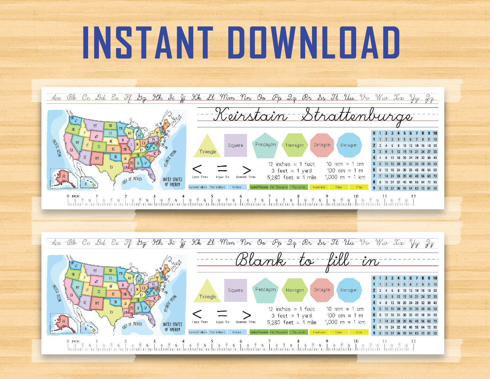 Class Desk Tags, Name Tags, Student Tags, Printable - Instant Download ...