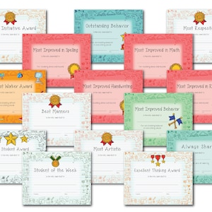 Class Awards, Student Awards, Printable Awards - Instant Download - Etsy