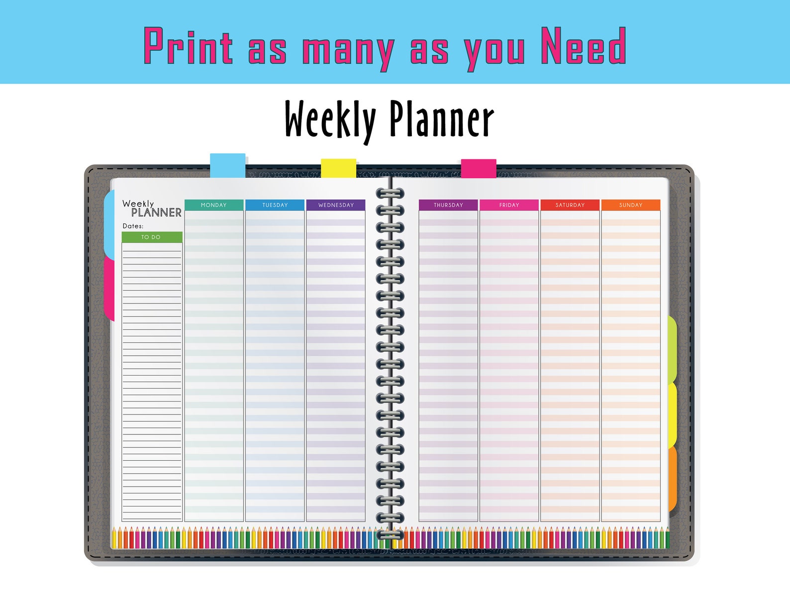 Colorful Teacher Planner, Printable Lesson Planner, Teacher Planners ...
