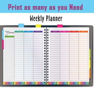 Colorful Teacher Planner, Printable Lesson Planner, Teacher Planners ...